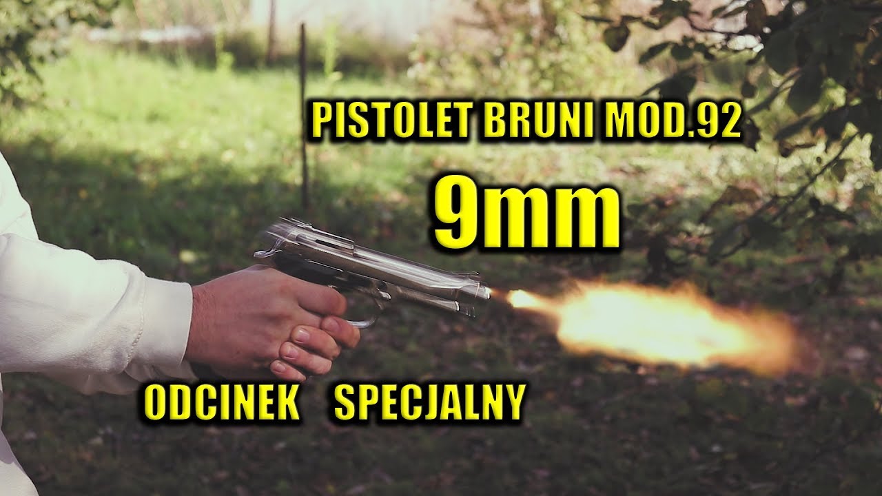 Pistolet BRUNI mod. 92 kal. 9mm PAK replika BERETTA 92 - YouTube