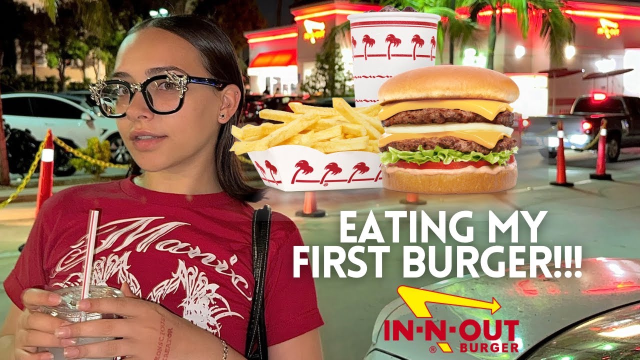 eating a burger for the first tine - YouTube