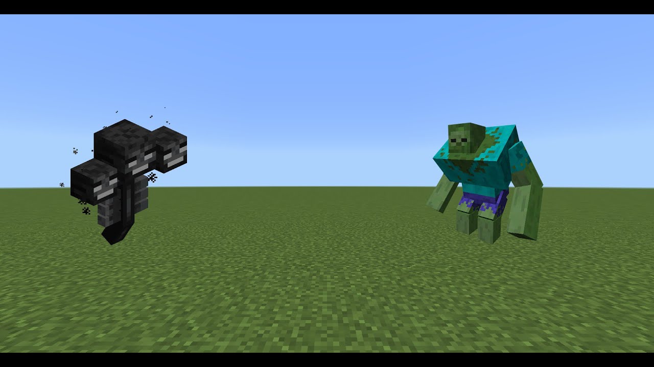 Minecraft - Wither VS Mutant Zombie - YouTube