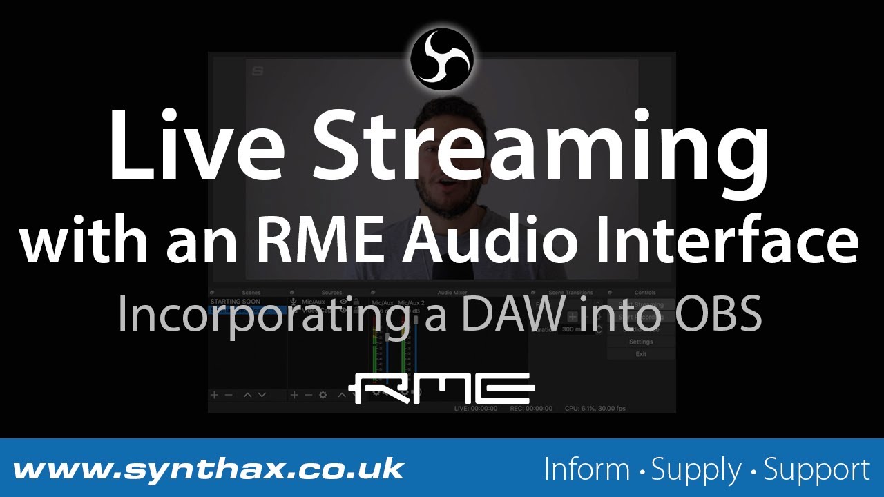 How to use your DAW with OBS and an RME Audio Interface (Live Streaming ...