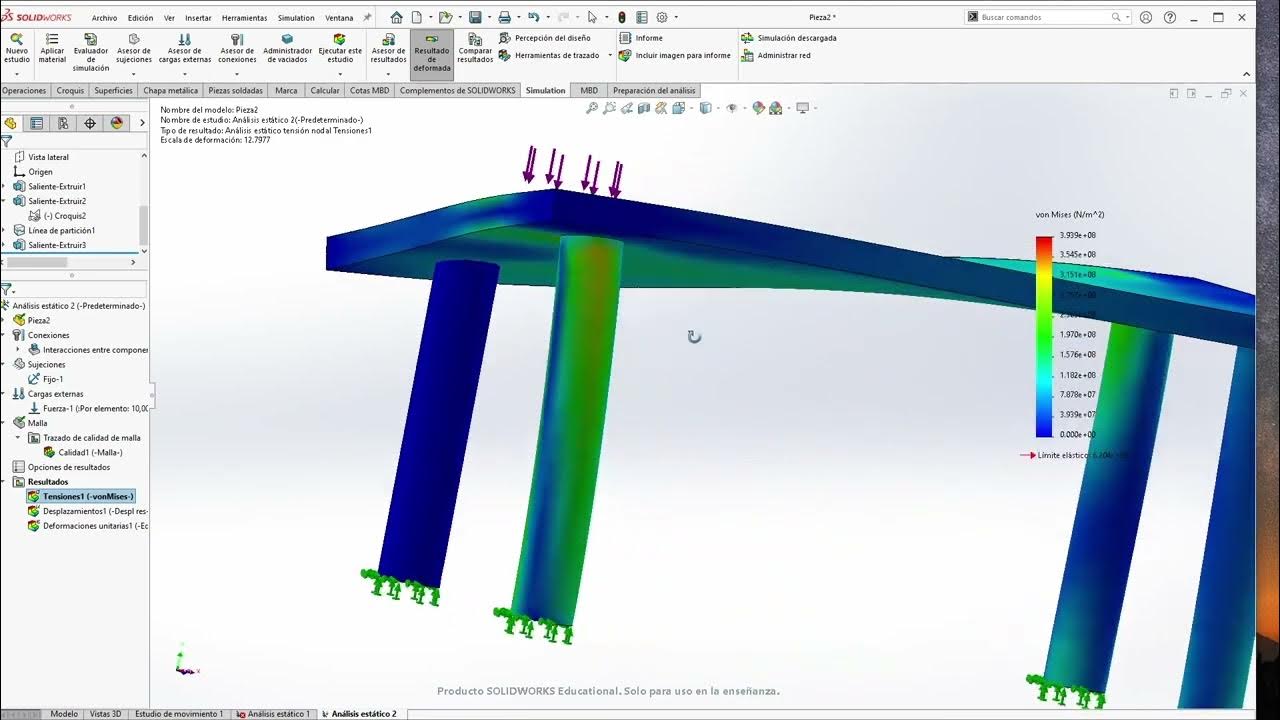 SolidWorks Simulation parte 2 - YouTube