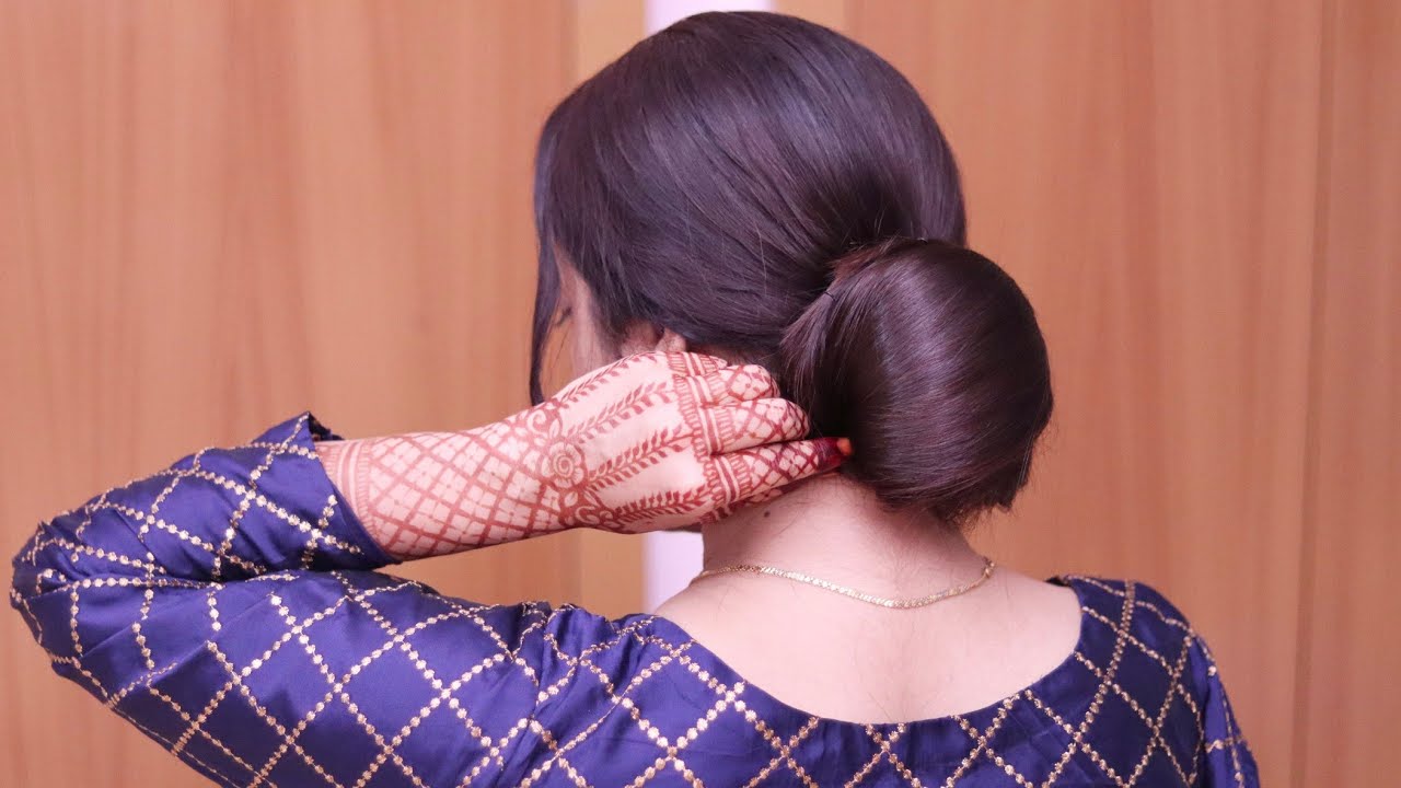 Simple Juda Bun Hairstyle Using Big Rubber Band | Cute Bun Hairstyle ...