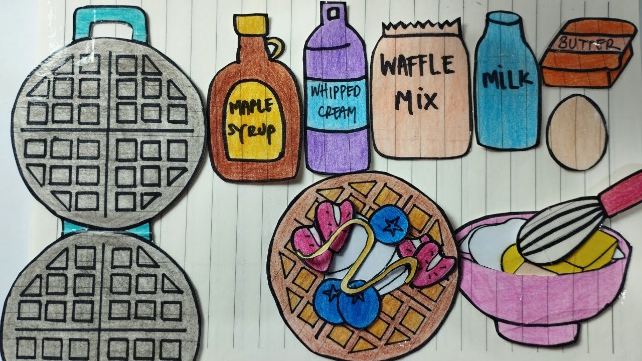 [🌈paperdiy🌈] Making WAFFLES [ASMR] 종이놀이 paper play 와플만들기 - YouTube