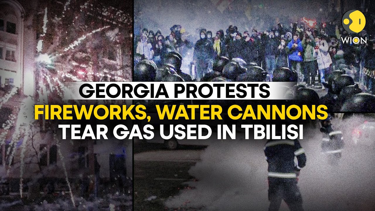 Georgia Protest: Fireworks, Water Cannons, Tear Gas Used In Tbilisi As ...