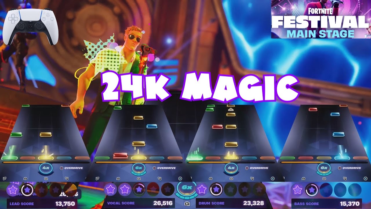 24K Magic by Bruno Mars - Fortnite Festival Expert Full Band (June 27th ...