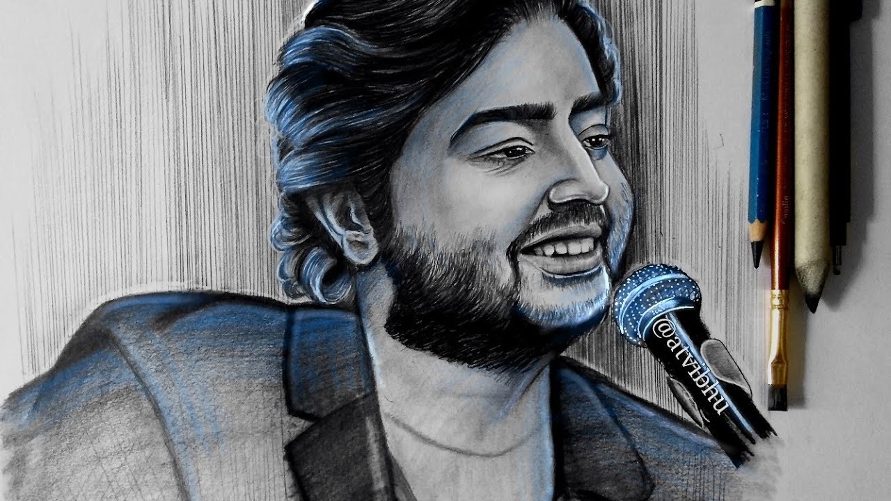 Drawing Arijit Singh || time lapse sketch - YouTube
