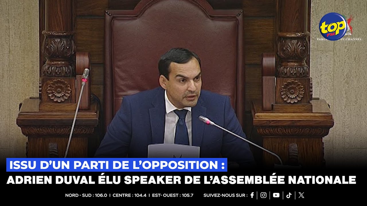 Issu d’un parti de l’opposition : Adrien Duval élu speaker de l ...