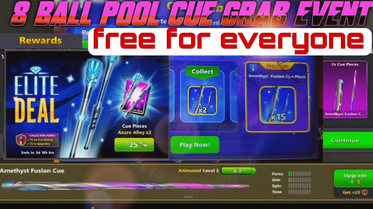 8 ball pool cue Grab & Elite deal cue|| 8 ball pool cue max|| 8 ball ...