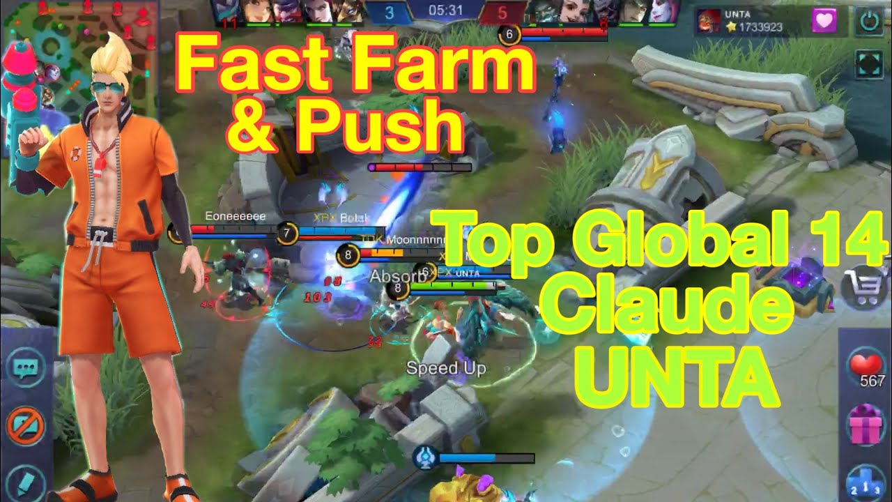 Claude Lifeguard ~ Farming super cepat, 10 menit lv15 || Gameplay top ...