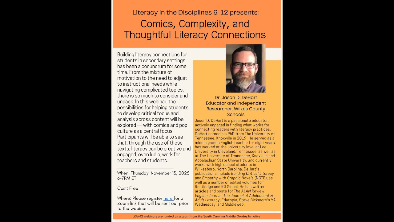 Comics, Complexity, and Thoughtful Literacy Connections with Dr DeHart ...