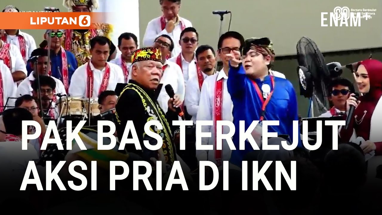 Aksi Pria Berpakaian Biru Bikin Pak Basuki Terkejut, Pede Banget di Atas Panggung I Liputan6 ...
