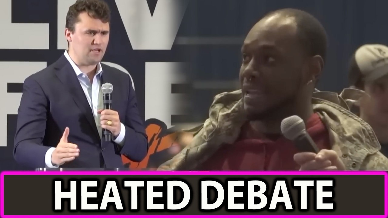 HEATED DEBATE! Charlie Kirk Rips Apart Fiery Race Baiter Heckler - YouTube