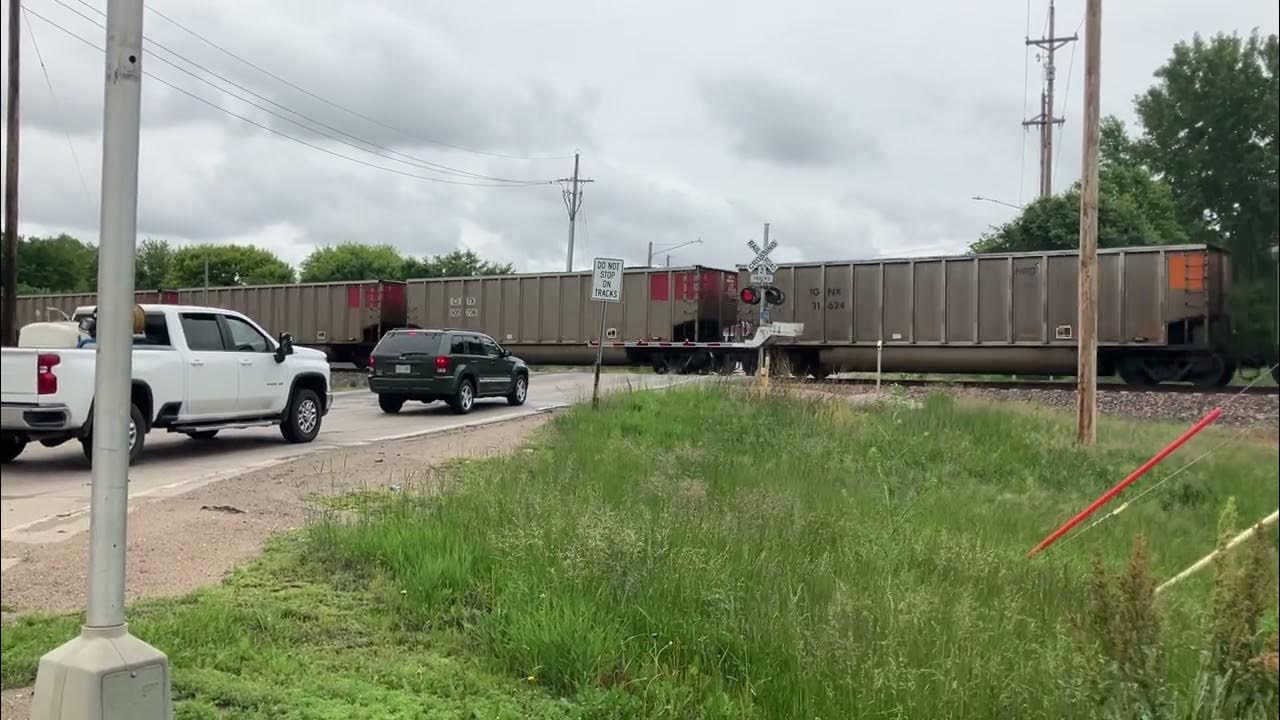 UP 7146 Coal Train w/ 6 Engines including DPUs East, 192nd St. Railroad Crossing, Elkhorn Omaha ...