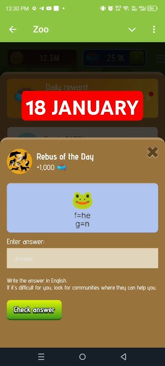 Rebus Of The Day Zoo 18 January | Zoo Rebus Of The Day | Rebus Of The Day Zoo Code - YouTube