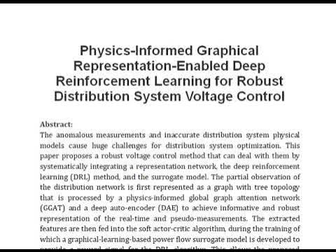 Physics Informed Graphical Representation Enabled Deep Reinforcement Learning for Robust ...