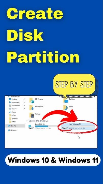 Create disk partition on windows | #computer | 1M - YouTube