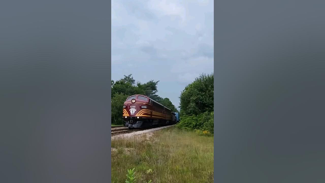 Conway Scenic Railroad B&M extra 4266 and 4268 heads toward Bartlett Yard #train #railroad # ...