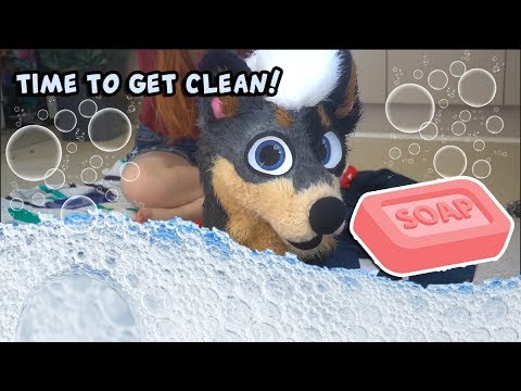Fursuit head washing tutorial - YouTube