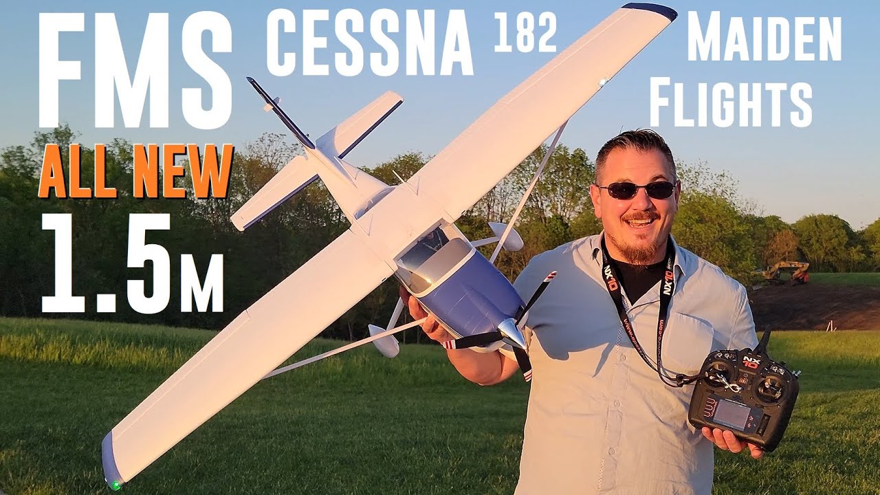 FMS - Cessna 182 - 1.5m - Maiden Flights - YouTube