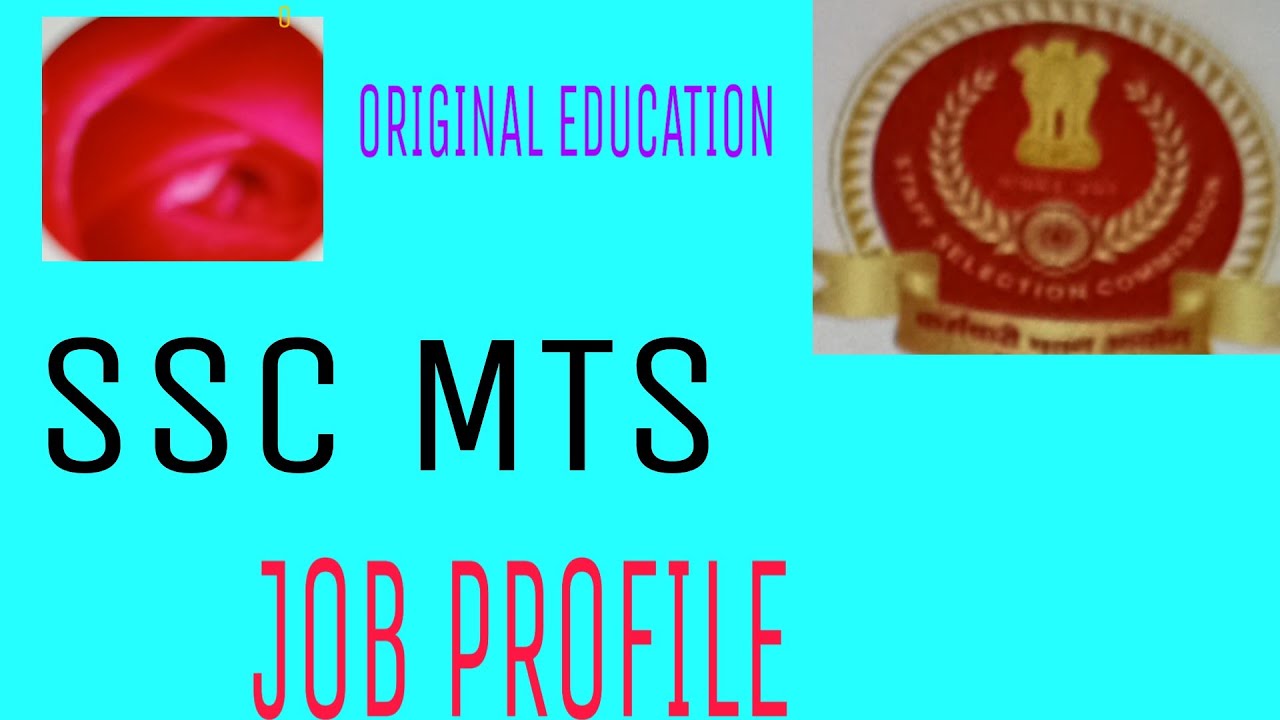 SSC MTS 2020 JOB PROFILE | ssc mts work profile | - YouTube