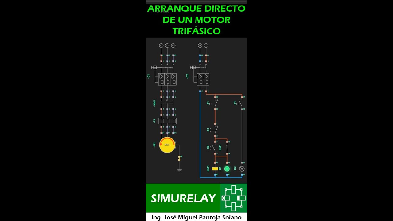 Clase 1.1 SIMURELAY Arranque directo de un motor trifásico - YouTube