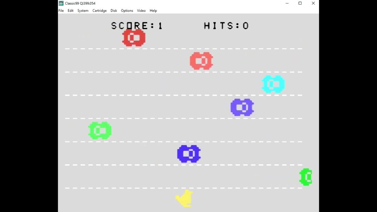 TI-99/4A Extended BASIC 10-Liner Program: Jaywalking Chicken - YouTube