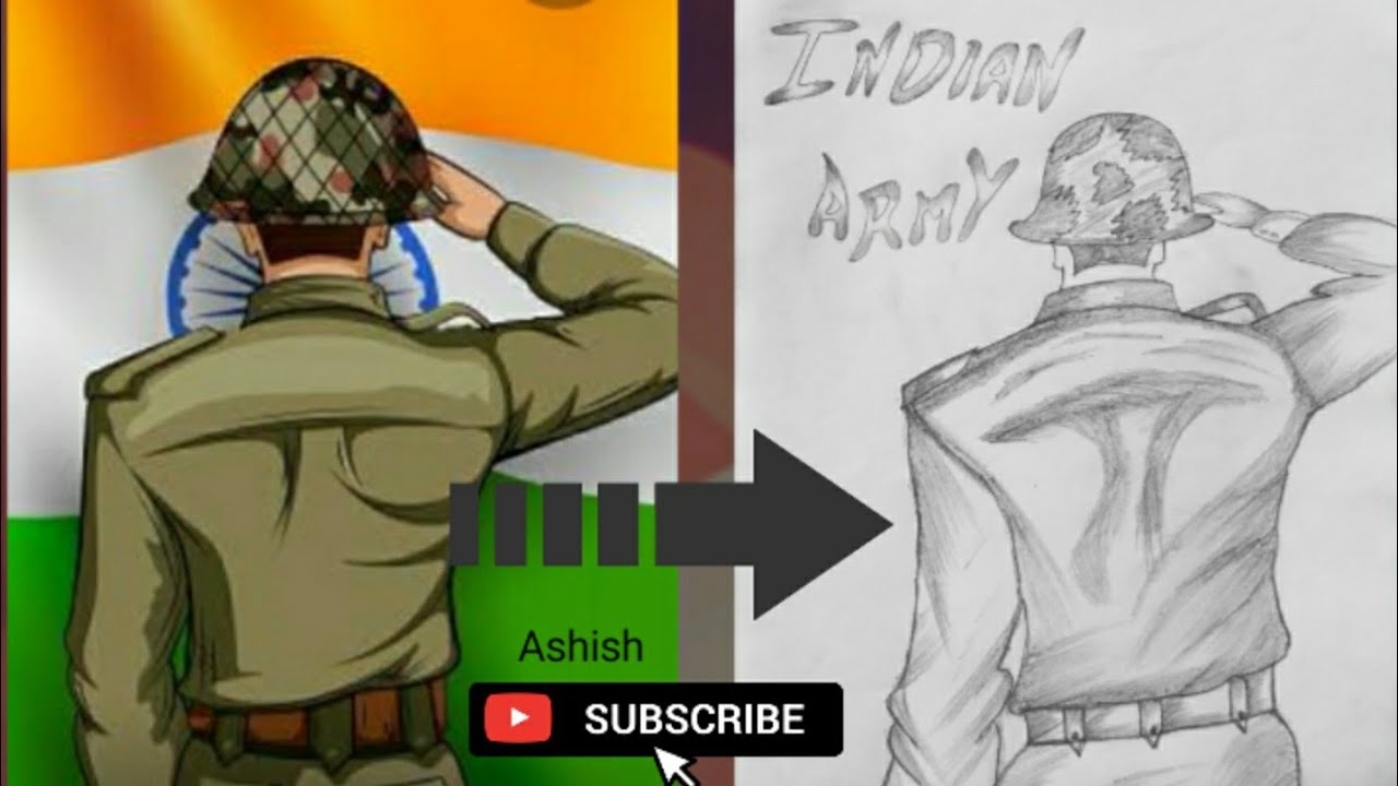 How to draw a Indian army soldier | Step by Step very easy pencil ...