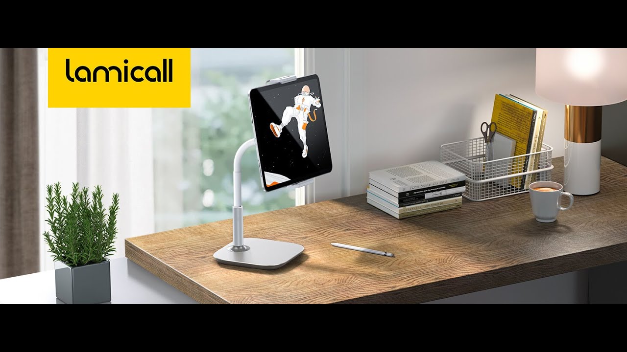 【Lamicall】Adjustable Tablet Holder DT01 for Desk - YouTube