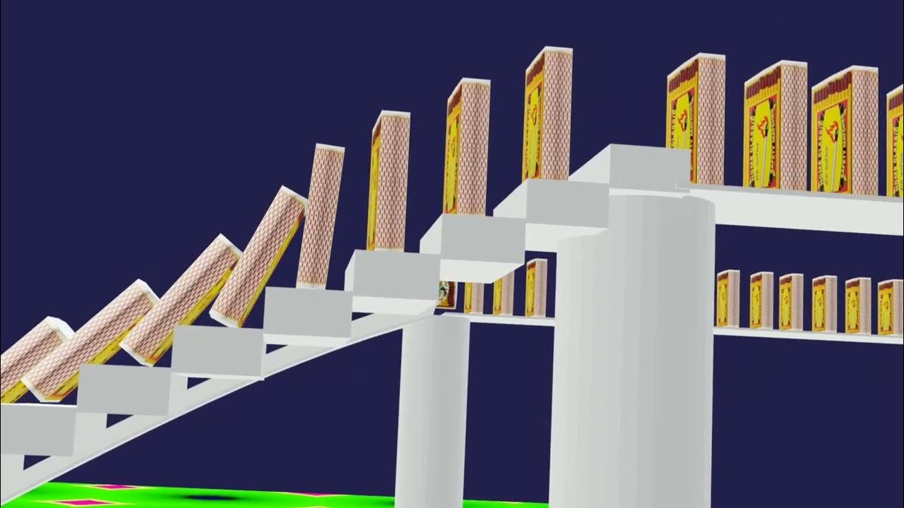 big domino effect simulation | Match box domino effect - YouTube
