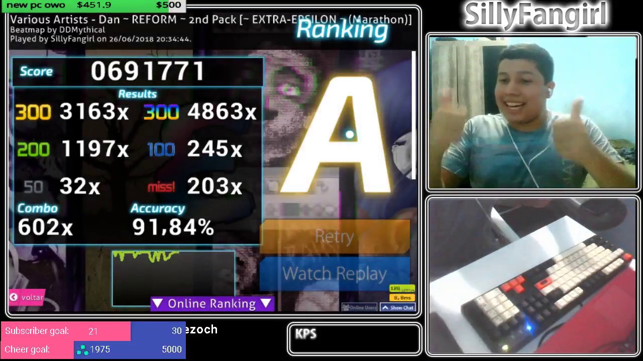 [osu!mania] Epsilon dan 91.84% 203 misses!!!! - YouTube