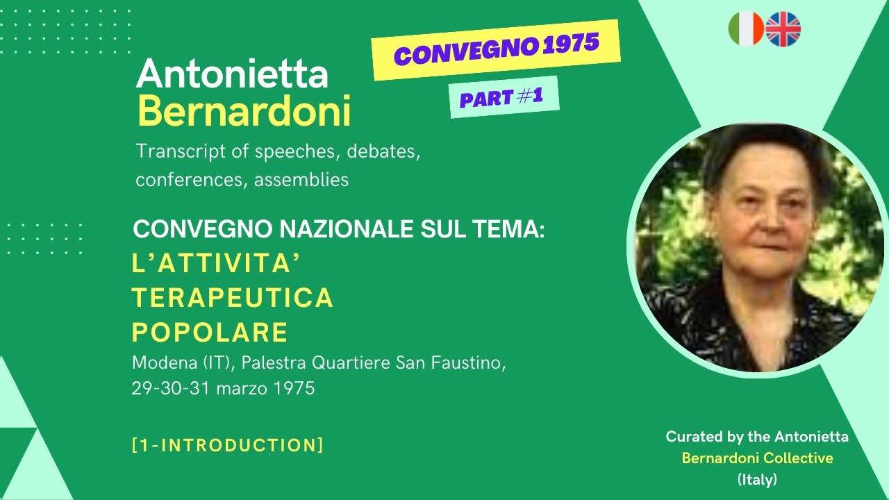 Antonietta Bernardoni: Introduzione al Convegno sull'ATP Pasqua 1975 ...