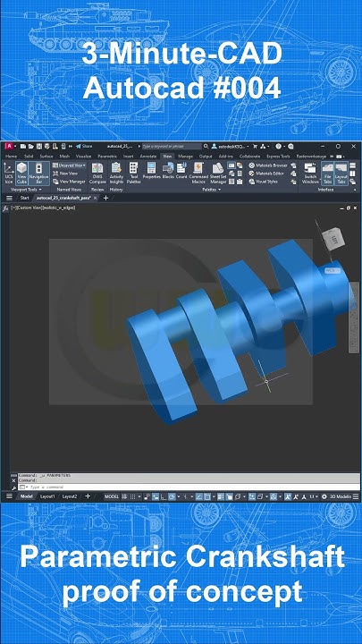 3MC - Autocad #004 - Parametric Crankshaft - proof of concept - YouTube
