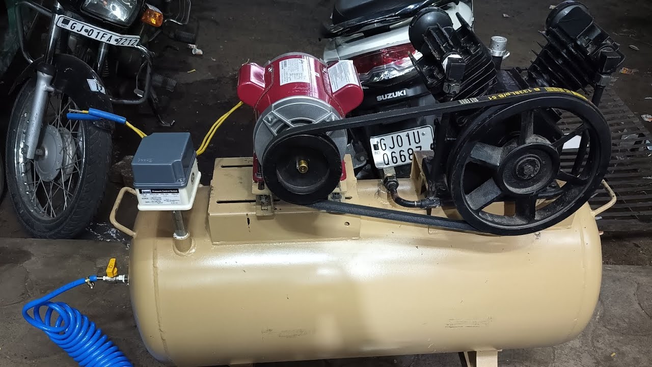 1 HP AIR COMPRESSOR 100 LITER GARAGE SET UP 🔥 FULL DEMO🤯 CONTACT: +91 ...