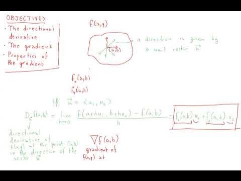 Calculus III - Lecture11: Directional Derivatives - Gradient - YouTube