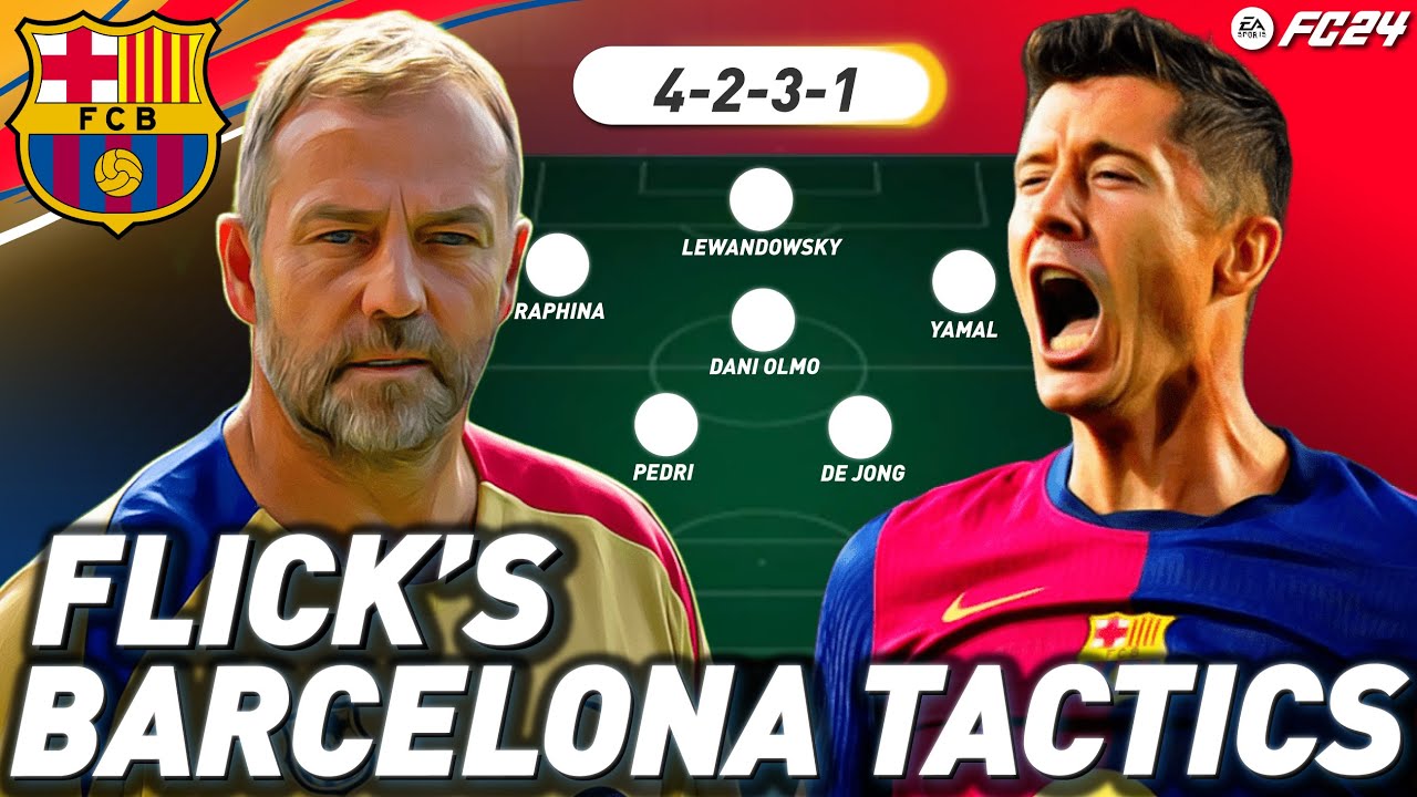 HANSI FLICK'S BARCELONA 4-2-3-1 TACTICS IN EA FC 24 - YouTube