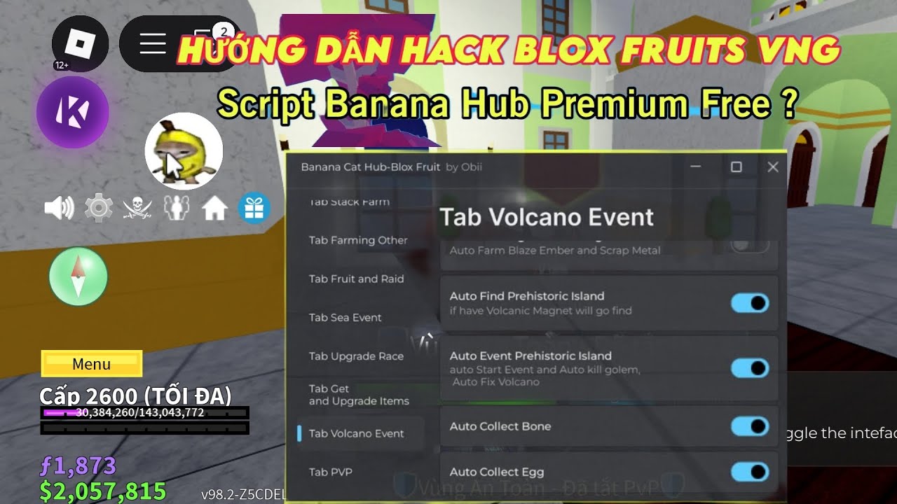 Hack BLOX FRUIT Script Banana hub free siêu ngon full chức năng vip ...