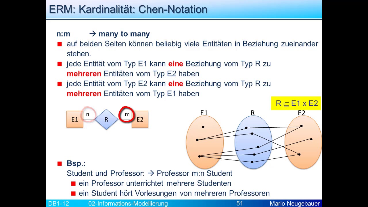 InfoMod: Kardinalitäten mit Chen Notation - YouTube