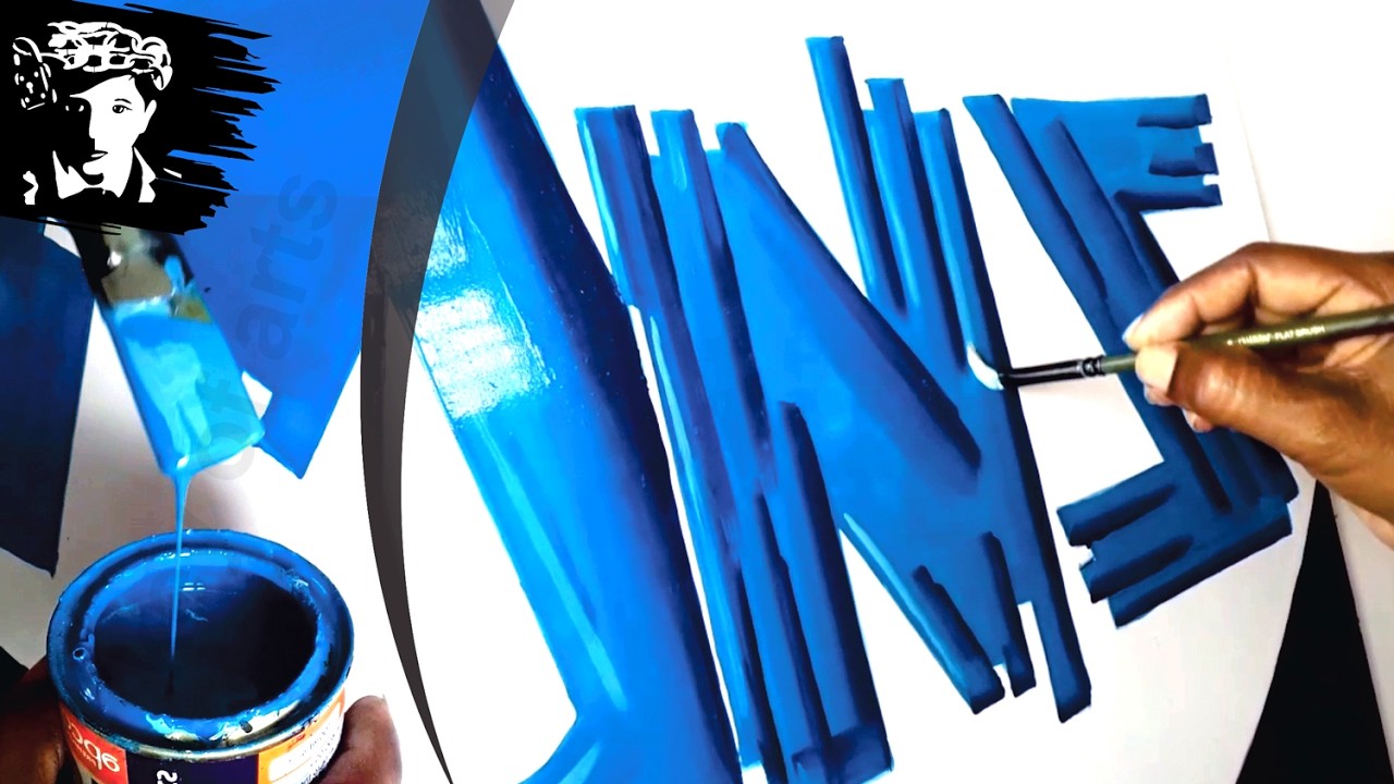 Sign Painting Artist Design Letters Writing Style Jeans Fonts Blue ...