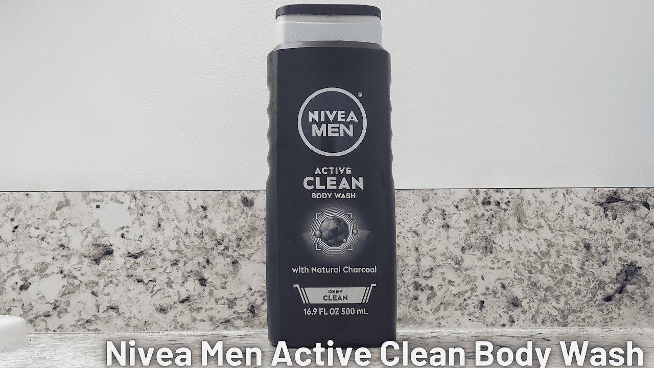In Hand Review of Nivea Men DEEP Active Clean Charcoal Body Wash - YouTube