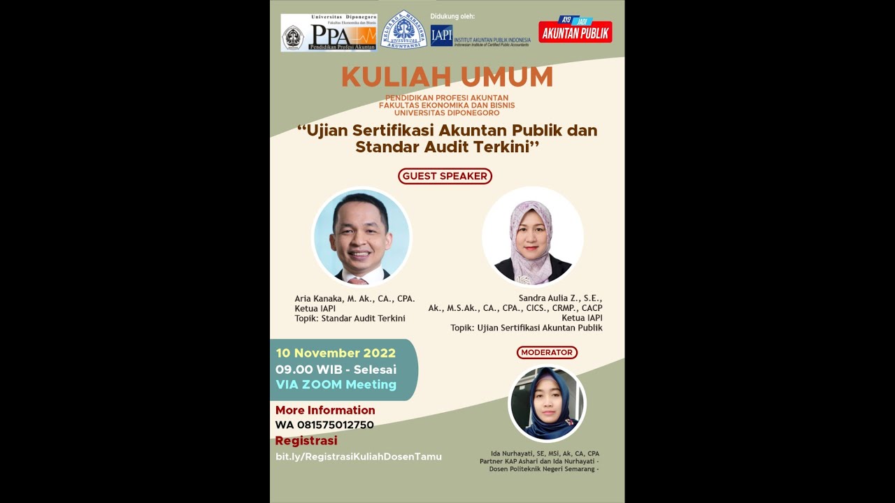 Kuliah Dosen Tamu PPA FEB UNDIP: Ujian Sertifikasi Akuntan Publik dan ...