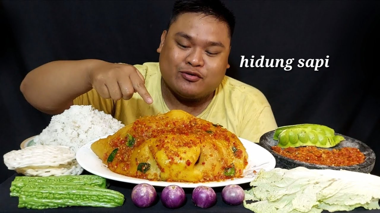 HIDUNG SAPI/CINGUR SAPI UTUH OSENG PEDAS SAMBAL TERASI LALAPAN MENTAH ...