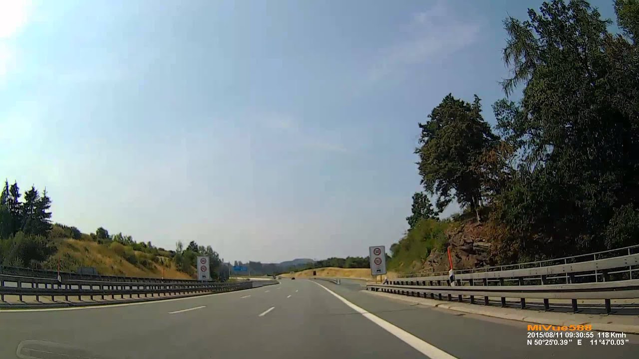 D: Crossing the ex border between East and West Germany on the A9 ...
