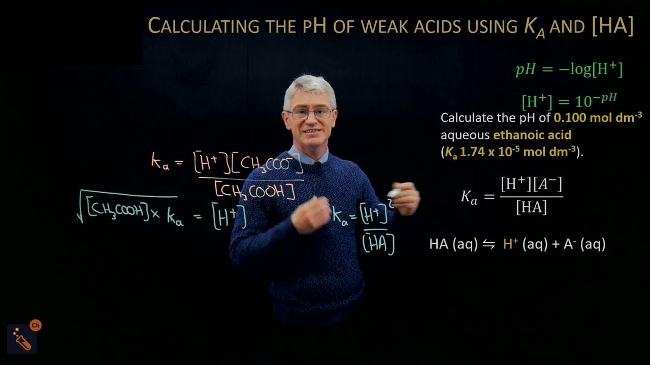 Acids, bases and buffers - Acid dissociation constant ka and calculating the pH of weak acids ...