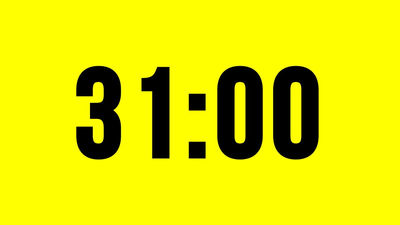 31 Minute Timer Countdown No Music With Alarm - YouTube