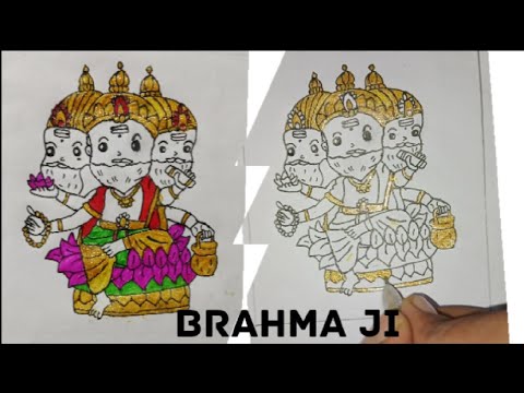🥰 Brahma ji Drawing/how to make step by step #drawing #brahma #viral # ...