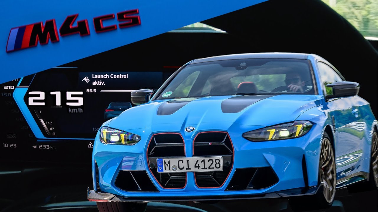 BMW M4 CS: Sound- & Tacho-Video 0-200 km/h - YouTube