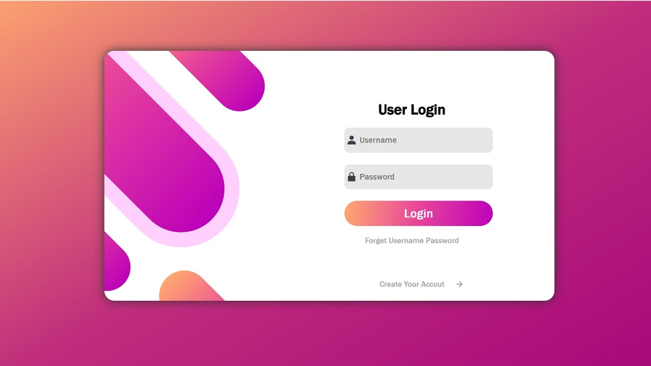 Responsive Login Page Design with HTML & CSS - YouTube
