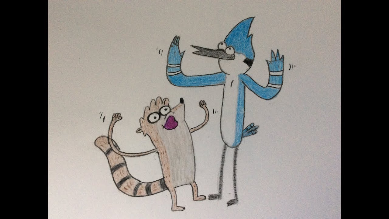 Drawing Mordecai and Rigby - (Drawing the regular show part 1) - YouTube