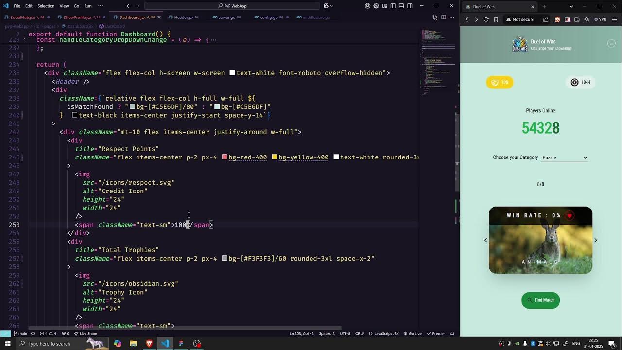 Working on Dashboard Page | Making a Multiplayer Quiz Game | React & Golang #40 - YouTube