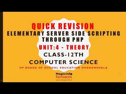 Quick Revision - Unit 4 - 12th CS - Theory - Elementary Server Side ...